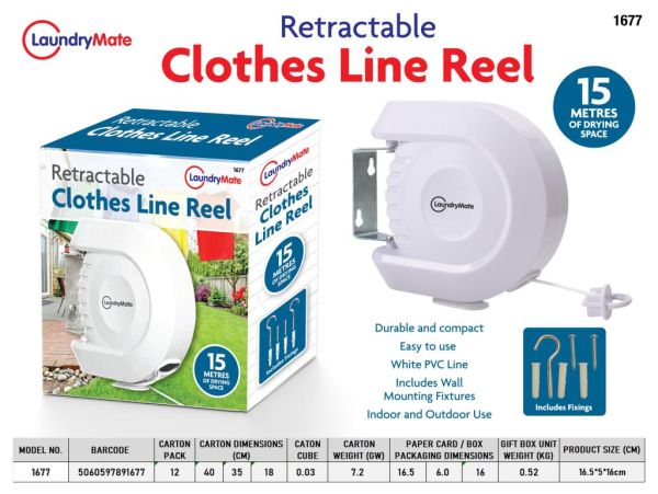 Buy Wholesale LaundryMate Retractable Clothes Line Reel 15m - Astro Imports