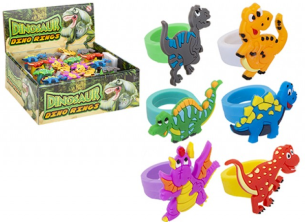 Buy Wholesale Soft Dinosaur Dino Rings - 6 Assorted Designs - Astro Imports