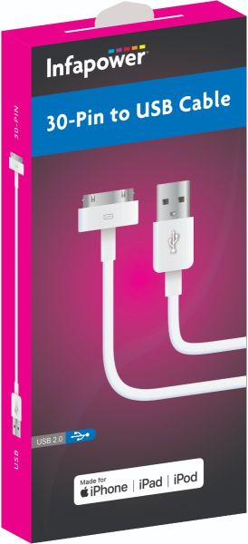 Buy Wholesale Infapower Apple 30 Pin To USB Cable 1M - Astro Imports