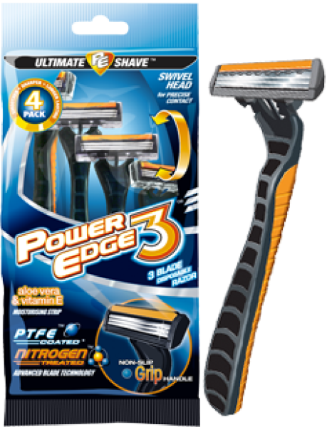 Buy Wholesale Power Edge System 3 Disposable Razor 4 pack - Astro Imports