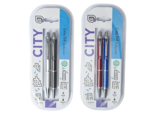 Buy Wholesale Office Hub City Easy Roll Ballpoint Pens 2 pack - Astro ...