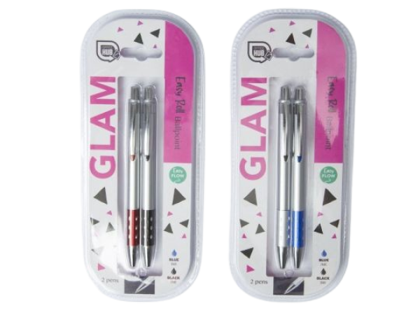 Buy Wholesale Office Hub Glam Easy Roll Ballpoint Pens 2 pack - Astro ...