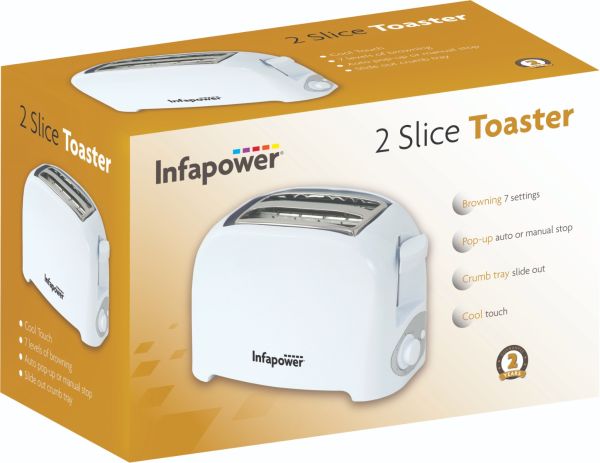 Buy Wholesale Infapower White 2 Slice Toaster - Astro Imports