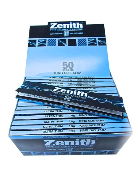 ZENITH CIGARETTE PAPER KING SIZE SLIM BLUE - Astro Imports